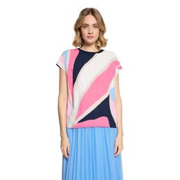 BETTY & CO Kurzarmshirt BETTY & CO "Damen mit Raffung", Damen, Gr. L, ros&eacute;, pink, Obermaterial: 100% Baumwolle, gerade normal, Rundhals, Shirts