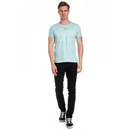 T-Shirt Rusty Neal, Jungen, Gr. L, gr&uuml;n (mint), 100% Baumwolle, mehrfarbig, normal, Rundhals, Shirts T-Shirt, in melierter Optik