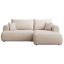 Selsey Eckschlafsofa, Creme, Kunststoff, 4-Sitzer, Ottomane rechts,L-Form, 238x156 cm, Wohnzimmer, Sofas & Couches, Wohnlandschaften, Ecksofas