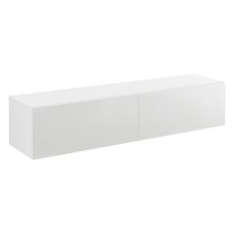 [en.casa] H&auml;ngelowboard, Wei&szlig; Hochglanz, Holzwerkstoff, Rechteckig, 140x30x33 cm, Wohnzimmer, Wohnzimmer-Sets & Serien, Lowboards, Lowboards h&auml;ngend