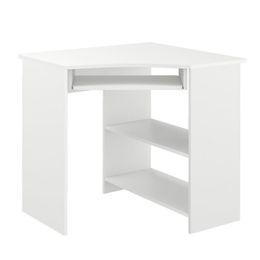 VICCO Eckschreibtisch, Wei&szlig;, Holzwerkstoff, 3 F&auml;cher, 1 Schubladen, Formgebogen, 83x77x76 cm, Arbeitszimmer, Schreibtische, Eckschreibtische