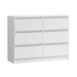 Home Collective Kommode, Wei&szlig;, Holzwerkstoff, 6 Schubladen, 95x77.5x35 cm, Wohnzimmer, Kommoden & Sideboards, Kommoden