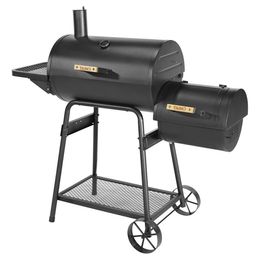 Taino Smoker, Schwarz, Metall, 132x118x56 cm, Grills & Outdoor-K&uuml;chen, Holzkohlegrills
