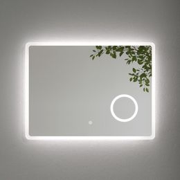 Emke Badspiegel, Transparent, Glas, Rechteckig, 80x60x3.5 cm, Badezimmer, Badezimmerspiegel, Badspiegel