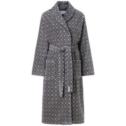 Damen-Haus- und Bademantel Rautenmuster M Sand-Navy