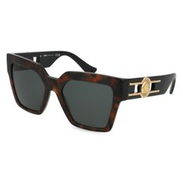 Versace VE4458 | Damen-Sonnenbrille | Fassung: Vollrand, Butterfly, Acetat, Havanna | Glasfarbe: Grau