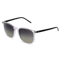 Ray-Ban RB 4387 | Herren-Sonnenbrille | Fassung: Vollrand, Quadratisch, Kunststoff, Wei&szlig; Transparent | Glasfarbe: Grau Verlaufend