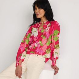 LANDS' END Bluse mit Tunika-Ausschnitt, Damen,  Pink, Viskose, by Lands' End