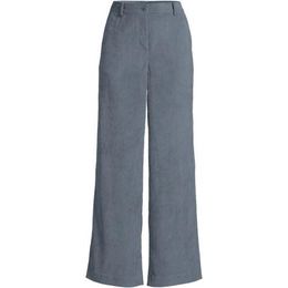 LANDS' END Stretchcord-Hose mit weitem Bein f&uuml;r Damen in Petite-Gr&ouml;&szlig;e, Damen, size: petite, Grau, Polyester/Polyester-Mischung, by Lands' End