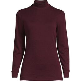 LANDS' END Baumwoll-Stehkragenshirt, Damen, size: regular, Rot, Baumwolle, by Lands' End