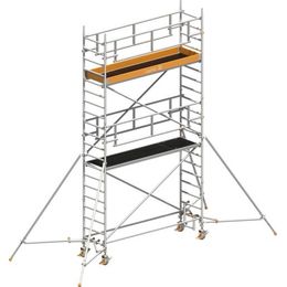 Layher Uni Standard P2 SAFETY PLUS mit Doppelgel&auml;nder und Ger&uuml;stst&uuml;tzenTyp 1421124 - Standh&ouml;he: 4.20 m