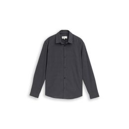 Tom Tailor Denim Herren Basic Fit Hemd aus Baumwolle, schwarz, Uni, Gr. XL