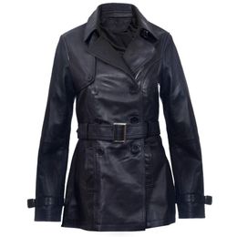 Mittellanger Damen-Trenchcoat aus Leder &ndash; Oakham