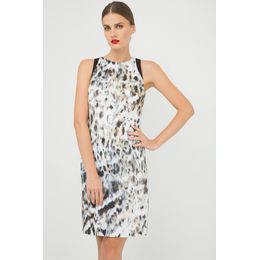 Bedrucktes &auml;rmelloses Kleid mit kontrastierendem Detail