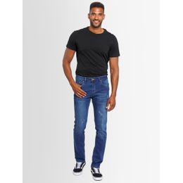 Alessandro Salvarini A. Salvarini Herren Jeans Slim Fit Stretch Denim 5-Pocket - Blau Used-Look