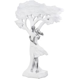 Dekofigur CASABLANCA BY GILDE "Skulptur Paar; Baum Liebesblicke wei&szlig; H. 44 cm", wei&szlig;, B:32cm H:44cm T:13cm, Kunstharz, Dekofiguren