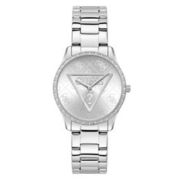 Quarzuhr Guess "ROXY", silber (silberfarben), Armbanduhren, Damen, Quarzuhr, Armbanduhr, Damenuhr, Edelstahlarmband, Kristallglas