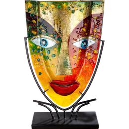 Dekovase CASABLANCA BY GILDE "Face", bunt, B:29cm H:47cm T:10cm, Glas, Vasen, handbemalt