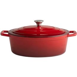 Br&auml;ter APS "Stars", rot, B:25cm H:11cm L:33cm, T&ouml;pfe, 5 Liter, oval, 33x25 cm, Induktion