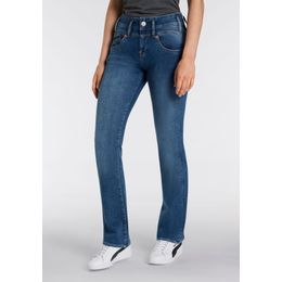 Bootcut-Jeans Herrlicher "Pearl Boot Denim Cashmere Touch", Damen, Gr. 33, L&auml;nge 32, blau (blau dragon), Denim/Jeans, Obermaterial: 94% Baumwolle, 5% Elastomultiester, 1% Elasthan, Jeans, mit Spitzbund
