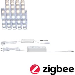 Paulmann LED-Streifen "MaxLED 500 Basisset Smart Home Zigbee", silber (silberfarben), Dioden 90 Stk. Flammen 1 Stk., Gesamtl&auml;nge 1,5m, Lichterketten, 1,5m, Tunable White, beschichtet, LED-Streifen