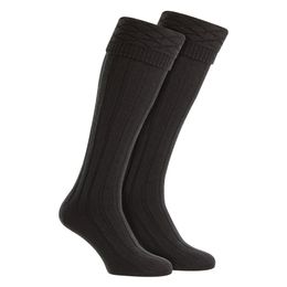 Herren Premium Wollkilt-Socken Knielang Diamantmuster Umgeschlagenes B&uuml;ndchen