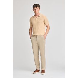 Chinohose Vanya beige mit gesticktem Polo Club-Logo