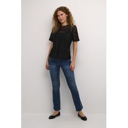 Cream Kurzarm-Bluse Regular fit black