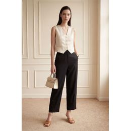 Hochtaillierte gerade Beine Hose mit Taschen