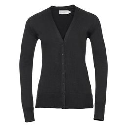 Russel Athletic Russell Collection Damen Strickjacke mit V-Ausschnitt (Schwarz)