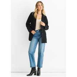 Schwarzer, &uuml;bergro&szlig;er, drapierter Blazer