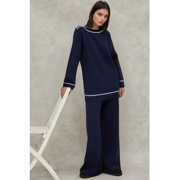 Knopf Detail Pulli & Weite Hose Set