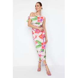 &Auml;rmelloses Maxikleid mit Blumenmuster f&uuml;r Damen, figurbetont, f&uuml;r Abend und Alltag