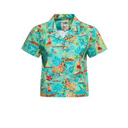 Queen Kerosin Damen Kurzarm Bluse mint