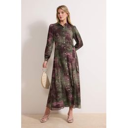 Maxikleid mit Schalmuster, lang, l&auml;ssig/alltagstauglich, A-Linie, Hijab-Stil