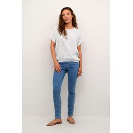 Kaffe Bluse mit kurzen &Auml;rmeln, lockere Passform, Windsurfer/Beige Grafikdruck light blue