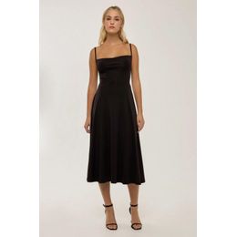 A-Linien &auml;rmelloses Midikleid mit Wasserfallkragen