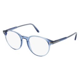 Tom Ford FT5695-B Brille Unisex | Fassung: Vollrand, Rund, Blau Transparent