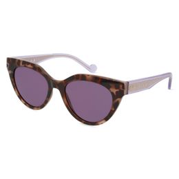 Liu Jo LJ782S | Unisex-Sonnenbrille | Fassung: Vollrand, Butterfly, Kunststoff, Braun Flieder | Glasfarbe: Violett