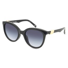 Le Specs LSP2552218 | Damen-Sonnenbrille | Fassung: Vollrand, Rund, Kunststoff, Schwarz | Glasfarbe: Grau Verlaufend