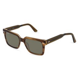 Calvin Klein CK22535S | Herren-Sonnenbrille | Fassung: Vollrand, Quadratisch, Kunststoff, Braun Transparent | Glasfarbe: Gr&uuml;n