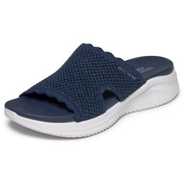 Pantolette Skechers "ULTRA FLEX 3.0 SANDAL-BRING IT", Damen, Gr. 42, blau (navy), Textil, Schuhe Pantolette, Sommerschuh, Strandschuh, Badeschuh mit Yoga Foam, Topseller