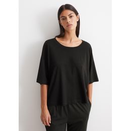 Marc O'Polo T-Shirt MARC O'POLO "MIX & MATCH", Damen, Gr. XL, schwarz, Single Jersey, Obermaterial: 100% Baumwolle, relaxed fit h&uuml;ftlang, Rundhals, Shirts T-Shirt, Rundhals-Ausschnitt, Kurzarm, Pure Cotton, Single Jersey Quallit&auml;t