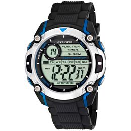 Chronograph Calypso Watches "Digital For Man", schwarz (schwarz, blau), Armbanduhren, Herren, Chronograph, Armbanduhr, Quarzuhr, Herrenuhr, digital, Datum, Stoppfunktion