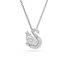 Kette mit Anh&auml;nger Swarovski "Schmuck Geschenk Schwan Halskette", silber (metallfarben, kristallwei&szlig;), Halsketten, Damen, Metall, mit Swarovski Kristall, Swarovski Zirkonia (synth.)