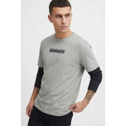 T-Shirt Blend "BHKEMUEL BB LOGO S/S TEE", Jungen, Gr. 4XL, grau (griffin), Single Jersey, Obermaterial: 100% Baumwolle, bedruckt, regular fit normal, Rundhals, Shirts T-Shirt, in gro&szlig;en Gr&ouml;&szlig;en