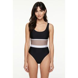JOOP! Badeanzug JOOP "Color Block", Damen, Gr. 40, N-Gr, schwarz (schwarz beauty), Obermaterial: 82% Polyamid, 18% Elasthan, Badeanz&uuml;ge Badeanzug