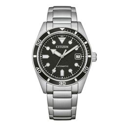 Automatikuhr Citizen "Diver Looking Automatik Unisex size", silberfarben, schwarz, Armbanduhren, Herren, Automatikuhr, Armbanduhr, Damenuhr, Herrenuhr, Edelstahlarmband, analog, Big Date