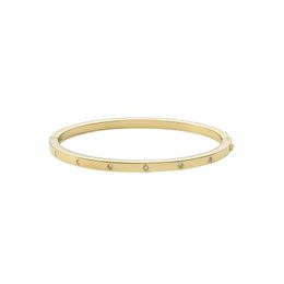 Armreif Fossil "Schmuck Geschenk Edelstahl VINTAGE GLITZ Stern", gold (gelbgoldfarben, kristallwei&szlig;, kristallwei&szlig;), Armb&auml;nder, Damen, Edelstahl, Armreif, mit Glasstein