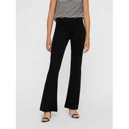 V&eacute;ro Moda Bootcuthose VERO MODA "VMKAMMA", Damen, Gr. M (38), L&auml;nge 30, schwarz, Milano Rib, Obermaterial: 65% Viskose, 30% Nylon, 5% Elasthan, unifarben, ausgestellt lang, Hosen